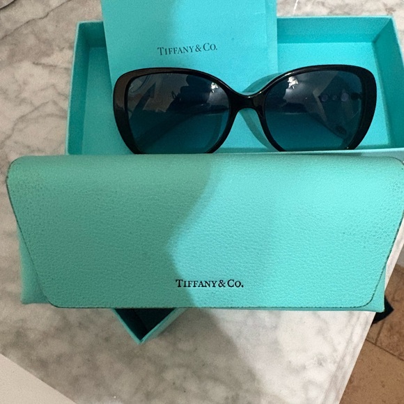 Tiffany & Co. | Accessories | Tiffany Co Black Sunglasses With Blue ...
